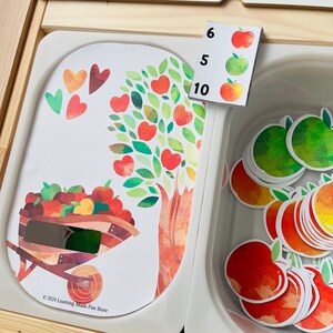Apples Counting, Printable Flisat Insert, Trofast Insert, Preschool ...