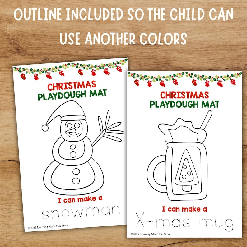 Christmas Playdough Mats Printable | Holiday Fine Motor Activity for ...