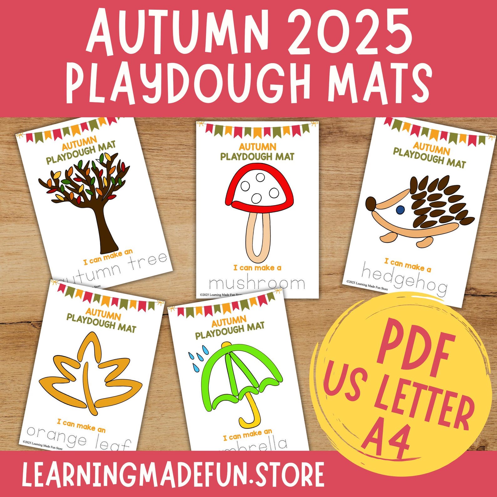 Autumn Playdough Mats Printable | Fall Fine Motor Activity for ...