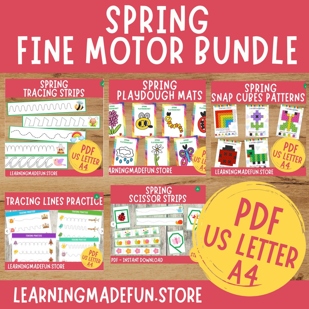 Spring Fine Motor Skills Bundle: Preschool Activities (digital Download ...