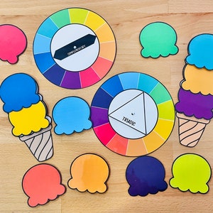 Ice Cream Color Wheel Game: Preschool Color Theory (digital Download ...