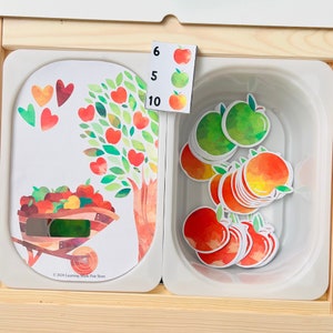 Apples Counting, Printable Flisat Insert, Trofast Insert, Preschool ...
