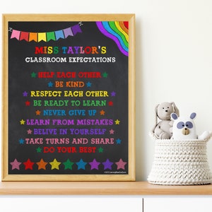 Classroom Rules Poster, Class Expectations, Bulletin Board, Educational ...