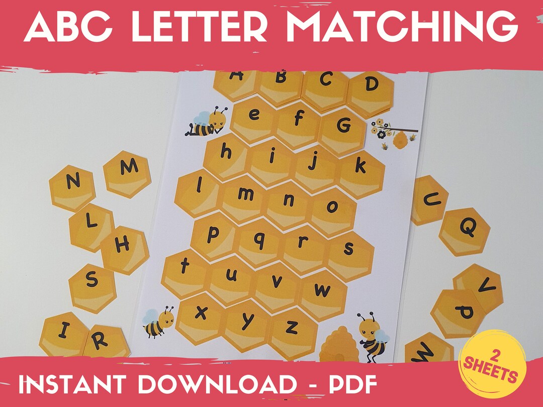 ABC Matching Game, Letter Matching, Alphabet Uppercase and Lowercase ...