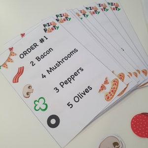 Pizza Counting Preschool Worksheets Printable, Pretend Dramatic Play ...