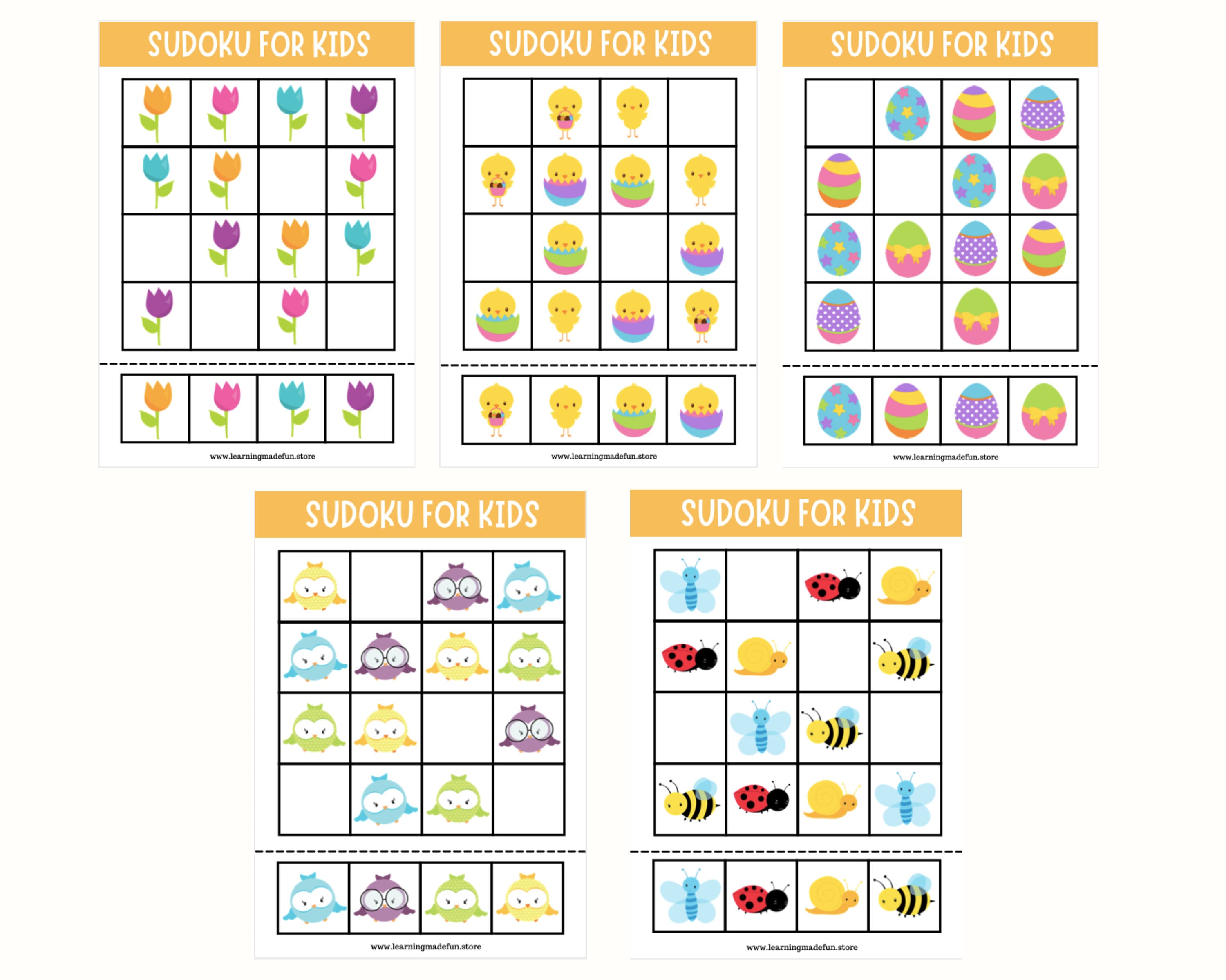 Spring Sudoku Games Spring Matching Games Learning - Etsy