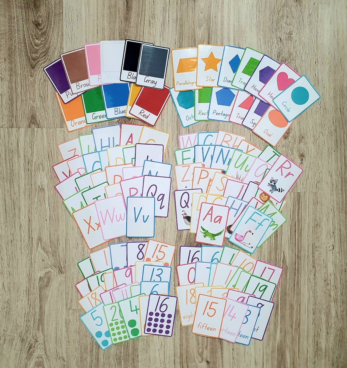 Montessori Flashcards Bundle Alphabet Flash Cards Numbers | Etsy