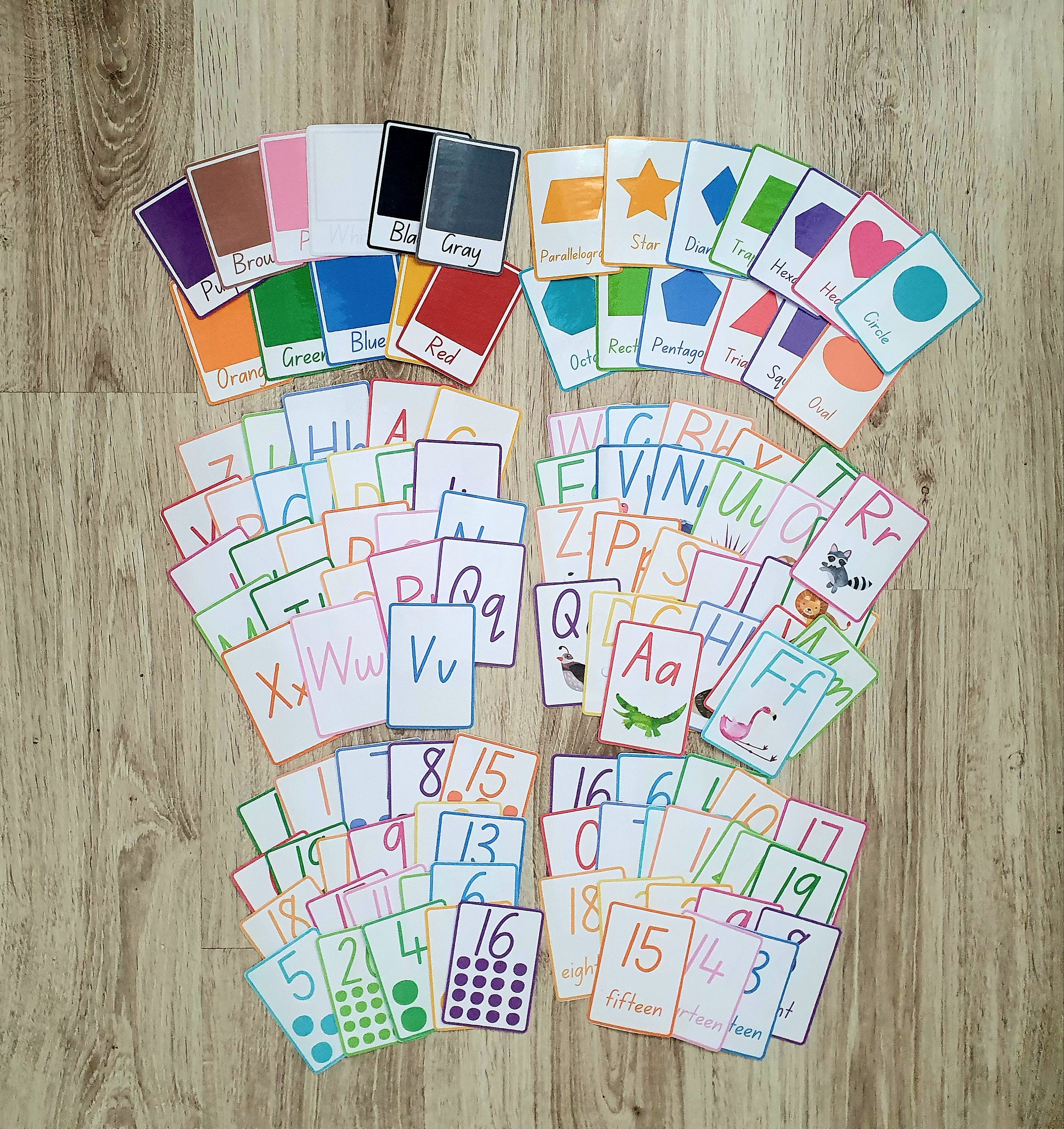 Montessori Flashcards Bundle: ABC, Numbers, Shapes, Colors (printable ...