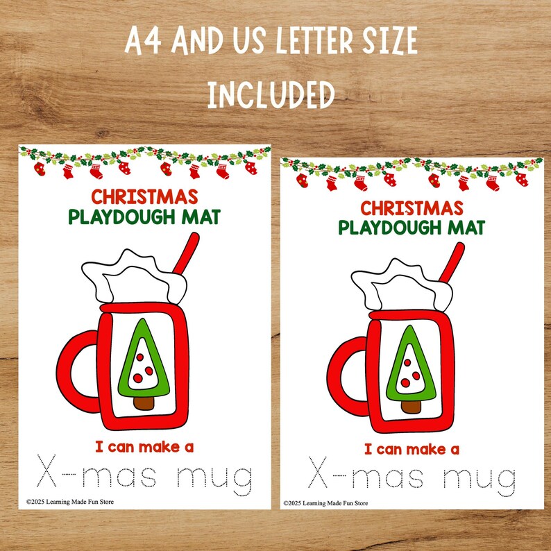 Christmas Playdough Mats | Holiday Fine Motor Skills (PDF) - Etsy