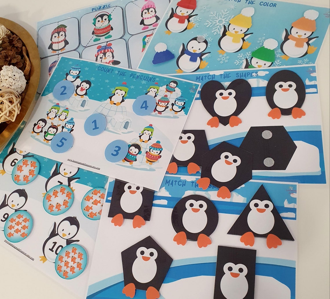 Penguins Busy Book Toddler Busy Binder Learning Binder | Etsy