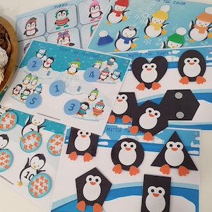 Penguins Toddler Busy Book: Matching Activities (printable) - Etsy