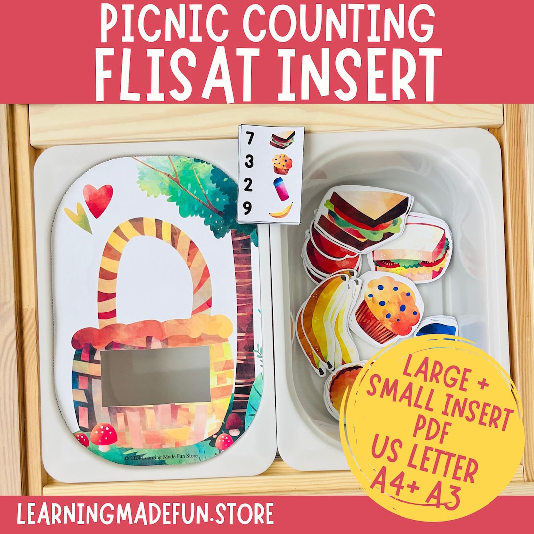 Picnic Counting Flisat Insert: Preschool Sensory Play (printable PDF ...