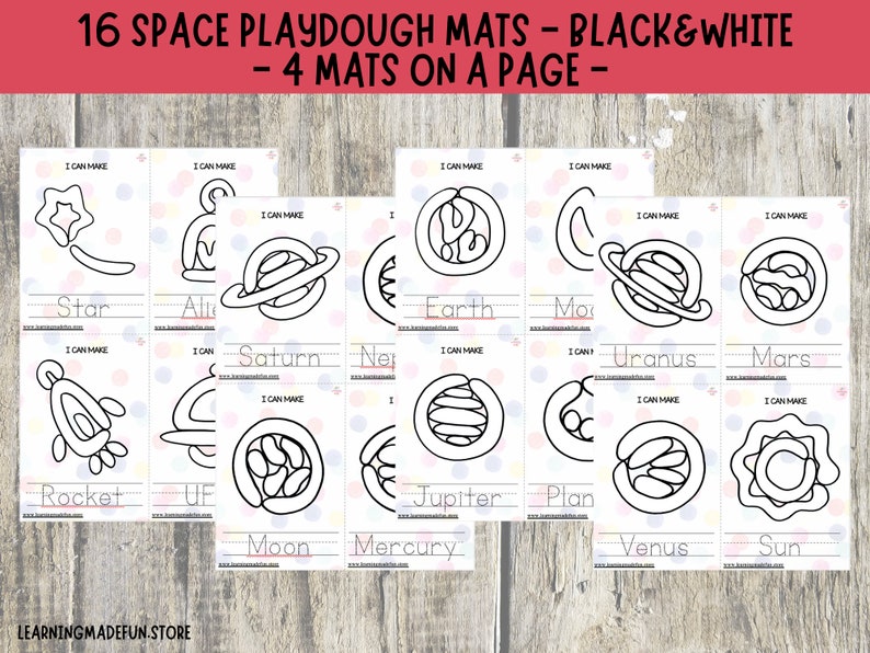 Space Play Dough Mats: Solar System Activity (digital Download) - Etsy