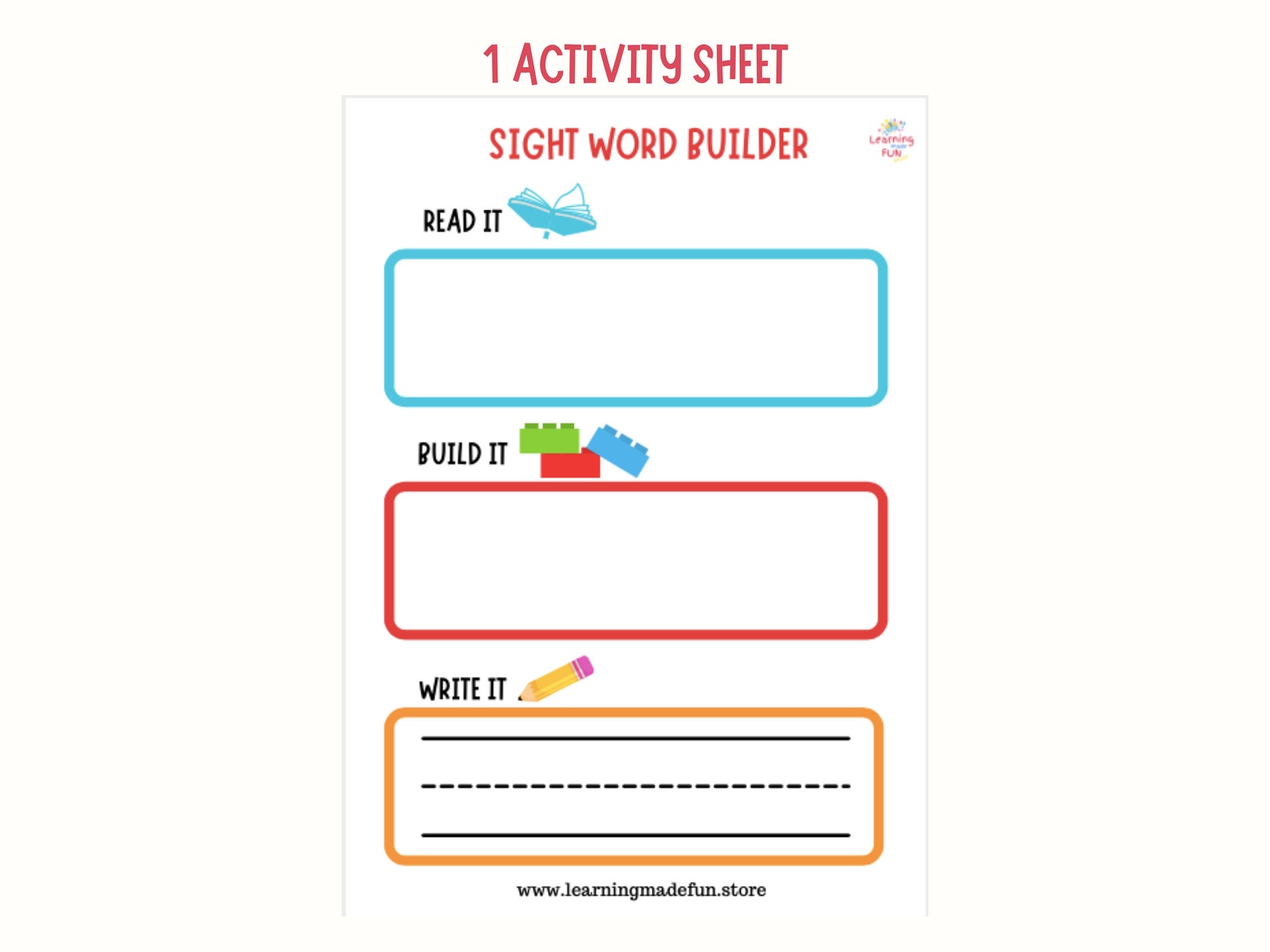 Sight Word Practice Printable Spelling Game Kindergarten - Etsy