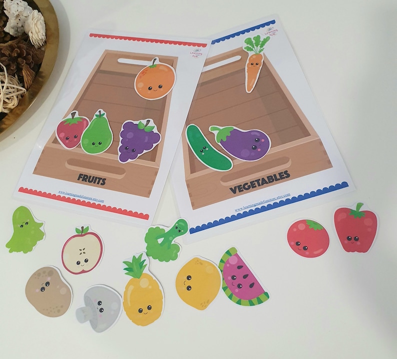 Fruits & Vegetables Sorting Game: Preschool Printable Activity (digital ...
