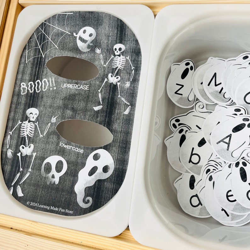Ghost Letter Sorting Flisat Insert: Halloween Preschool Printable ...