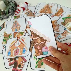 Gingerbread Matching Game for Toddlers, Christmas Games Printable ...