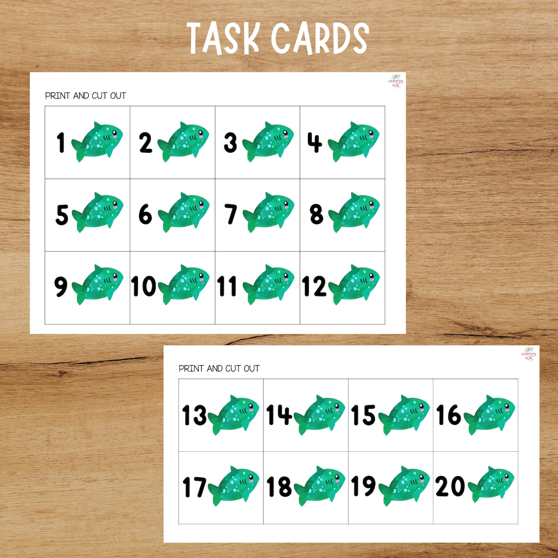 Feed Octopus Counting to 20, Printable Flisat Insert, Trofast Insert ...