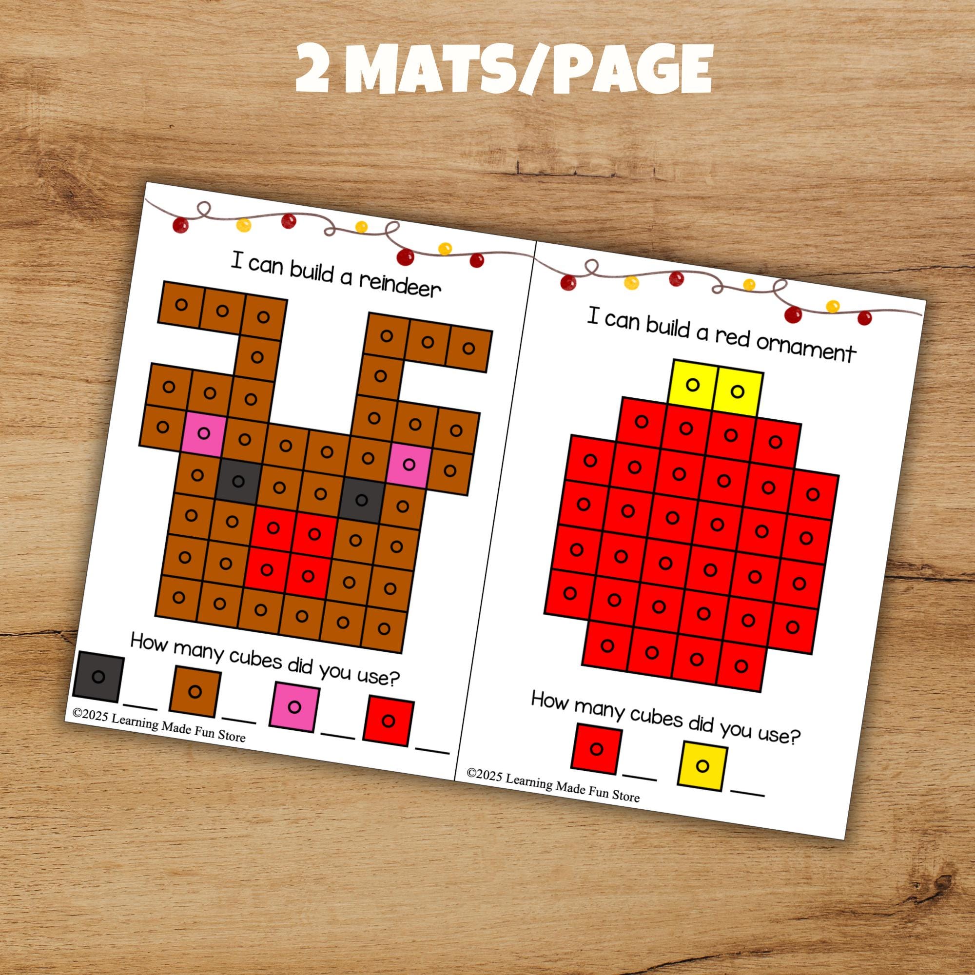 Christmas Snap Cube Mats | Preschool & Kindergarten Math Centers ...