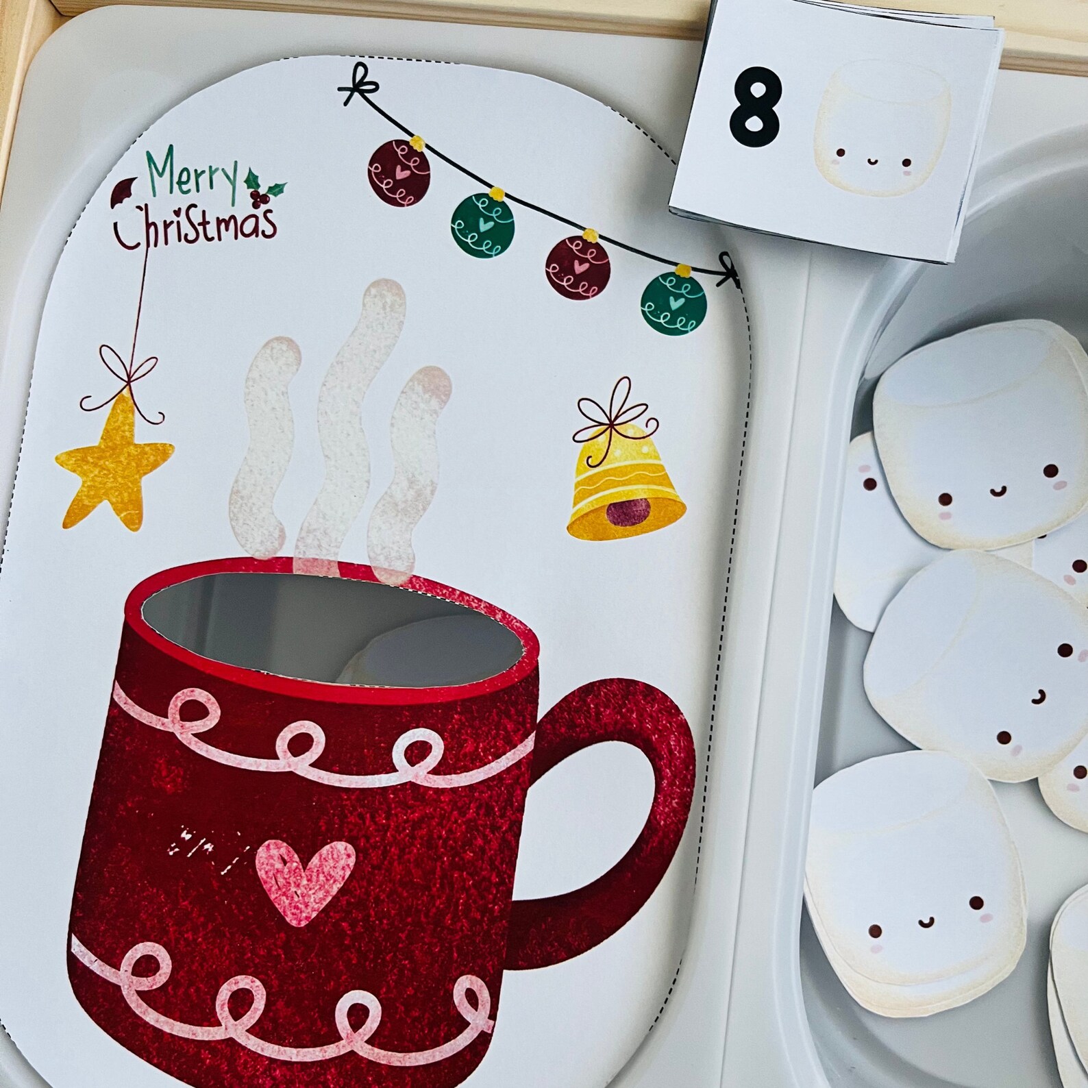 Christmas Hot Cocoa Counting to 20, Printable Flisat Insert, Trofast ...