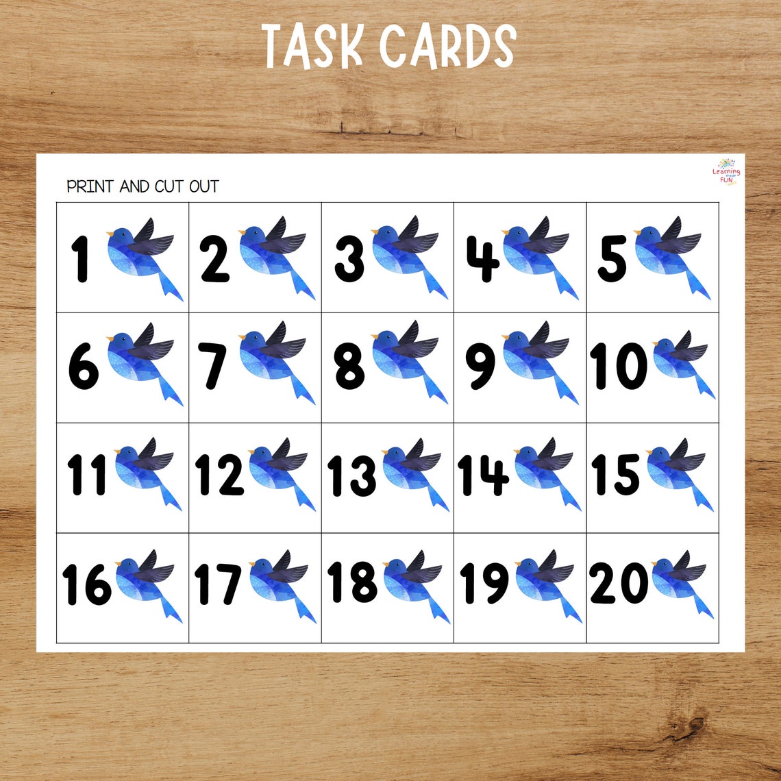 Birds Counting to 20 Flisat Insert, Preschool Printable (digital ...