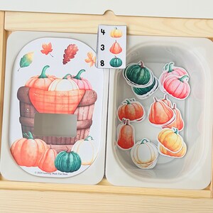 Pumpkins Counting, Printable Flisat Insert, Trofast Insert, Preschool ...