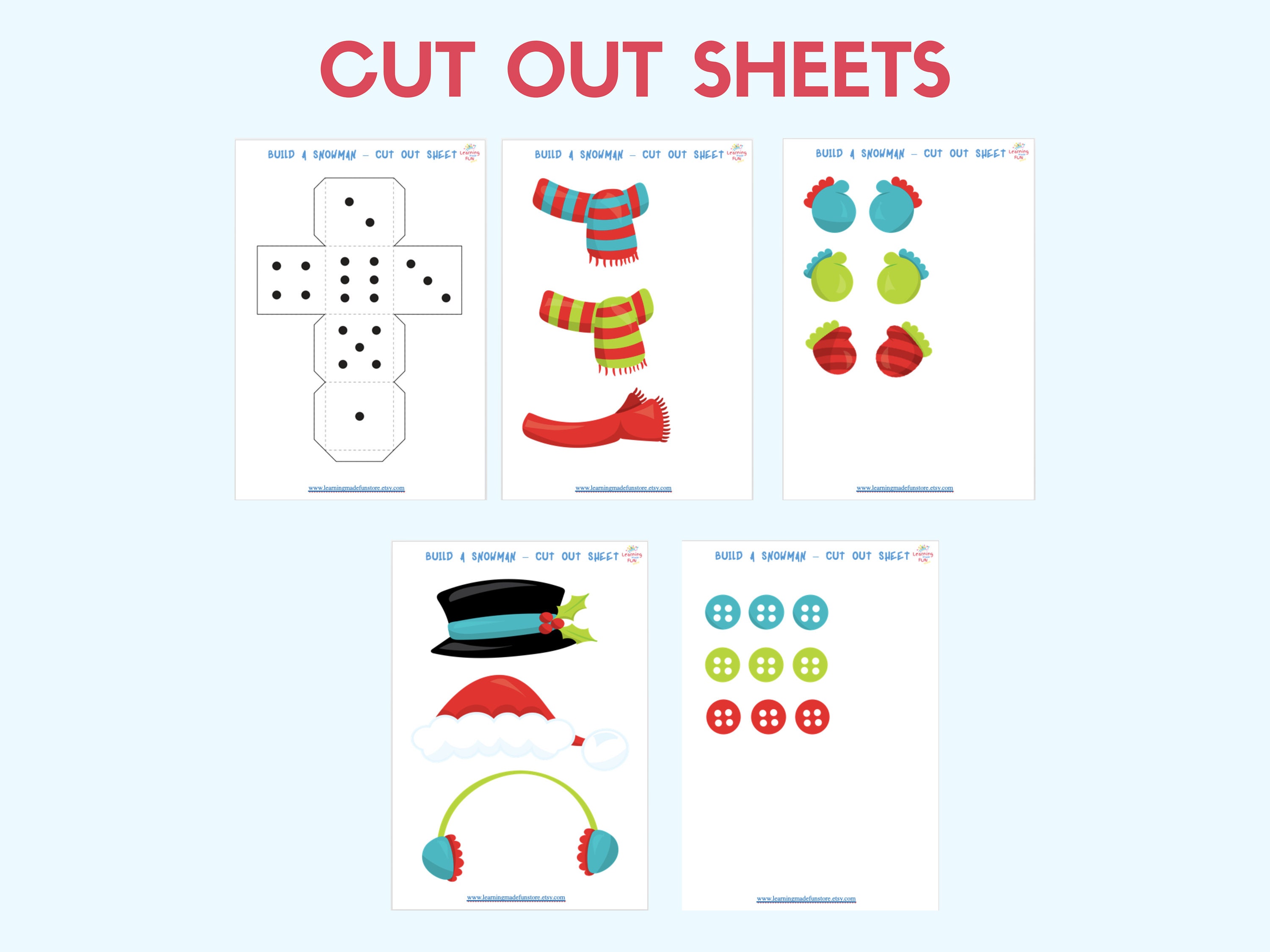 Build a Snowman Activity for Toddler Busy Book Printable - Etsy