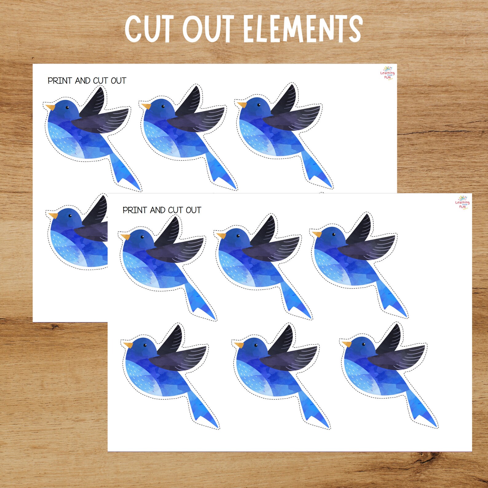 Birds Count to 20, Printable Flisat Insert, Trofast Insert, Preschool ...