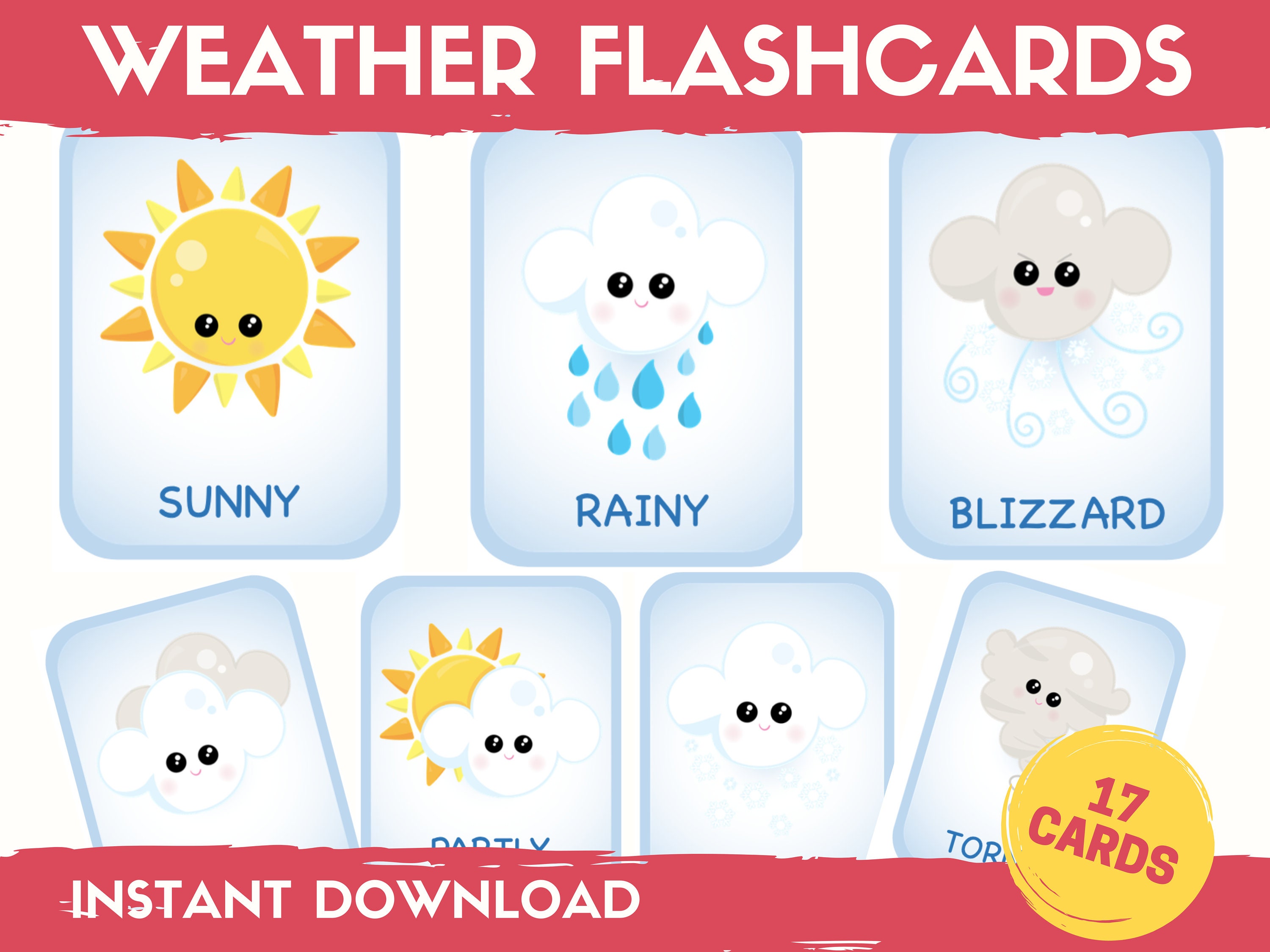 Montessori Weather Flashcards Part Weather Cards Printable , 59% OFF