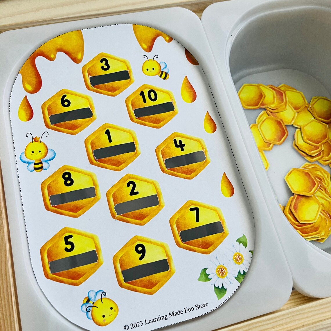 Bees Counting, Printable Flisat Insert, Trofast Insert, Preschool ...