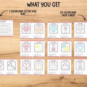 Valentines Day Geoboard Task Cards, Activity Mats, Preschool Centers ...
