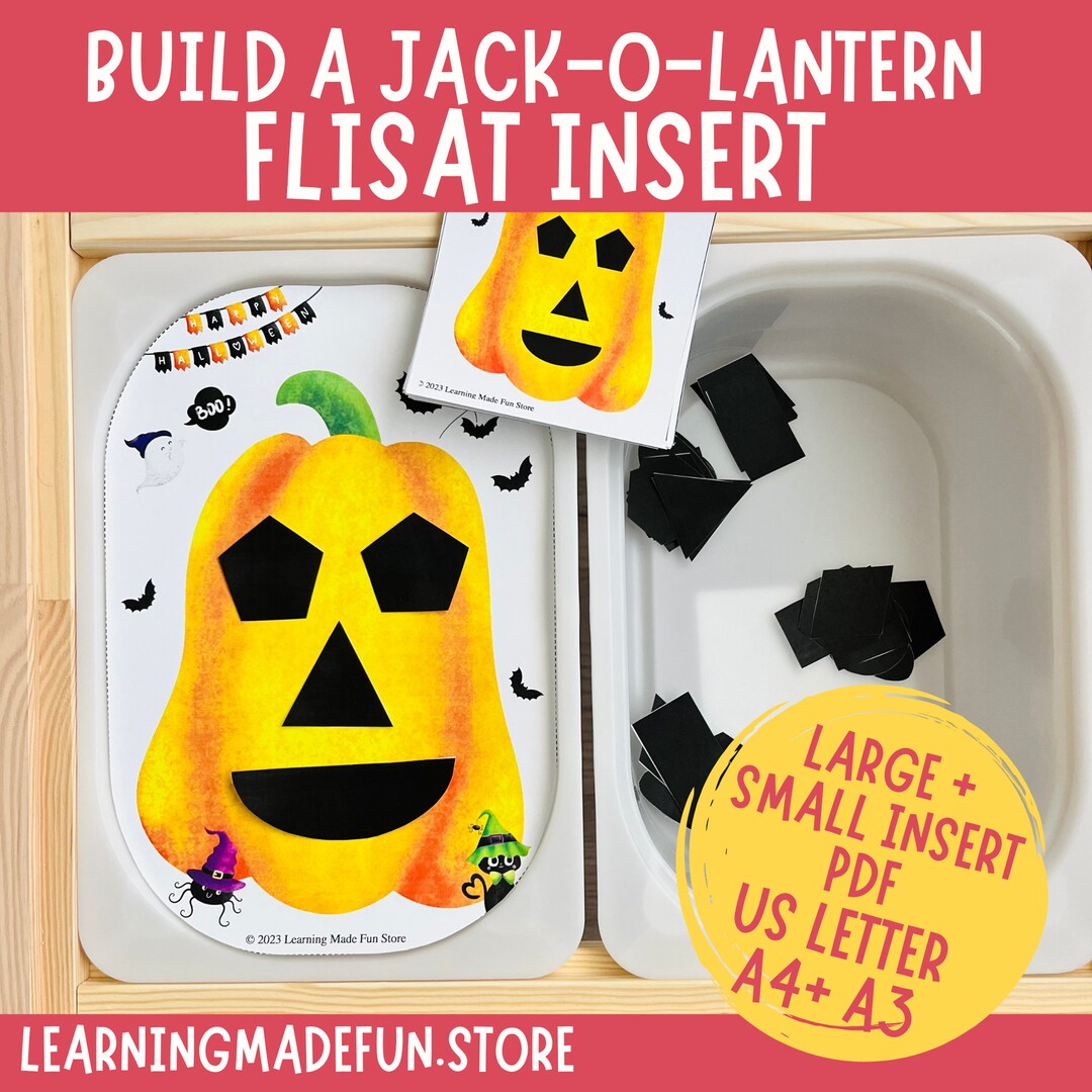 Halloween Build a Jack O Lantern Printable Flisat Insert, Trofast ...