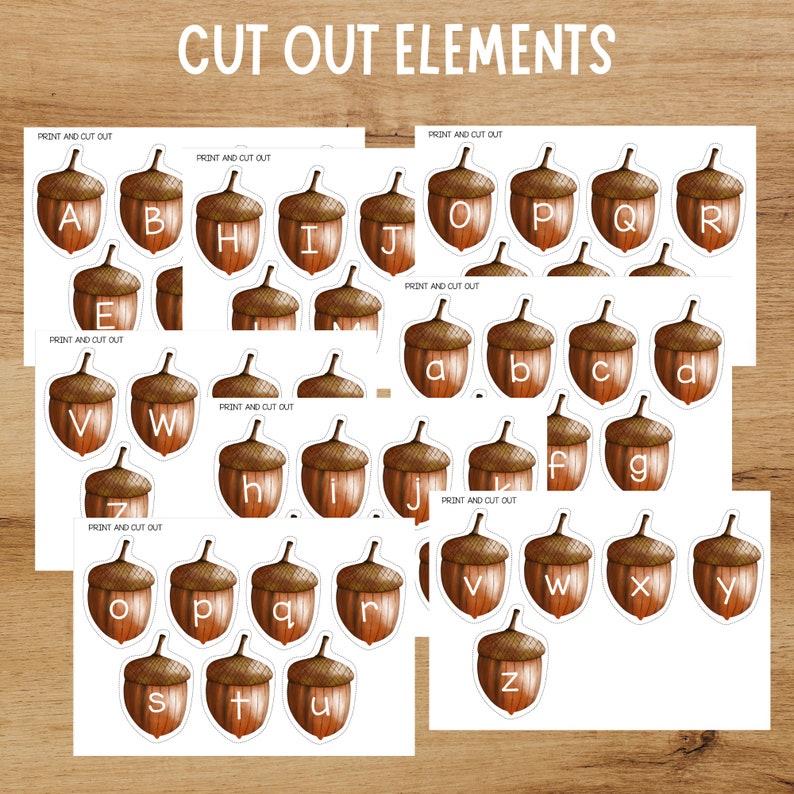 Acorn Letters Sorting, Printable Flisat Insert, Trofast Insert ...