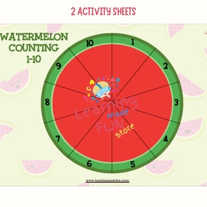 Watermelon Counting Activity, Busy Book Printable, Count 1-20 ...