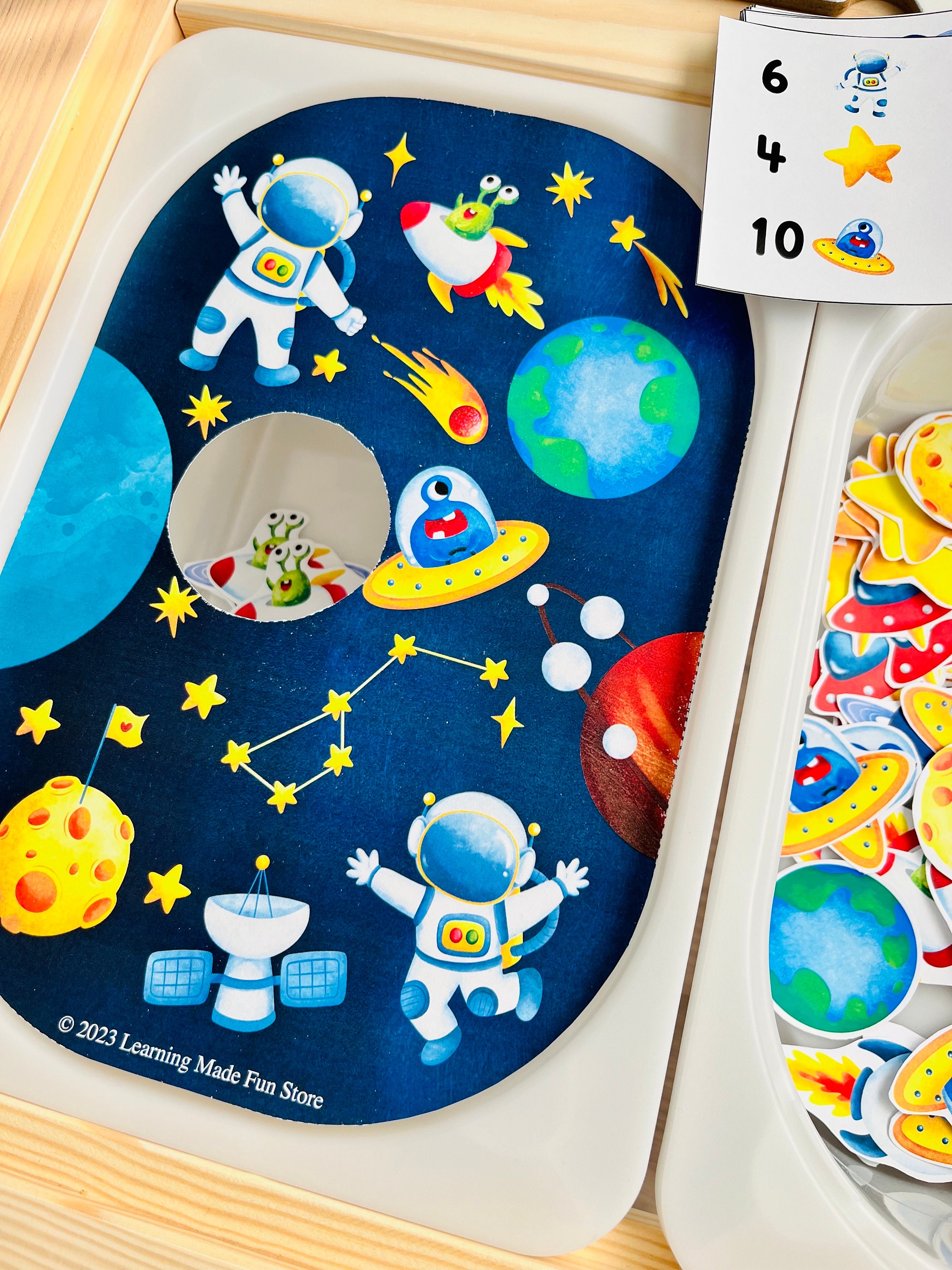 Space Counting Flisat Insert, Preschool Learning (digital Download) - Etsy