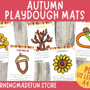 Fall Play Dough Mats Preschool Printables Play Doh Mats - Etsy