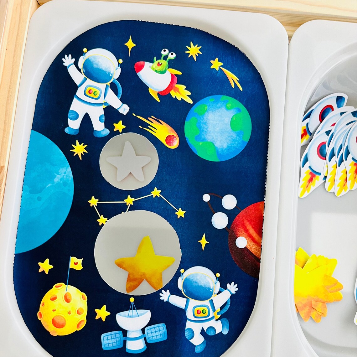 Space Sort by Size, Printable Flisat Insert, Trofast Insert, Preschool ...