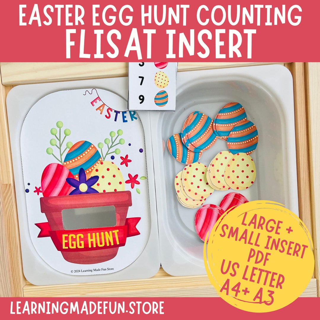 Easter Egg Hunt Counting Flisat Insert: Preschool Pretend Play (digital ...