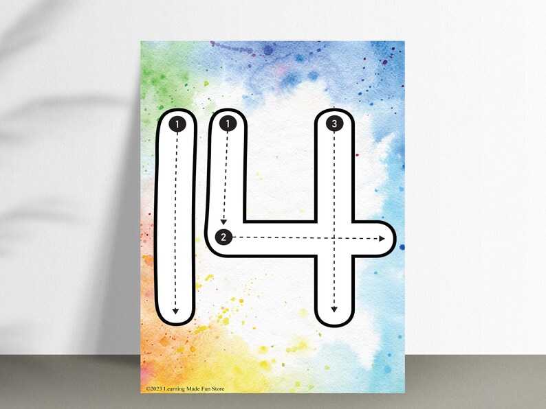 Numbers Formation Flash Cards: Tracing for Preschool (digital Download ...