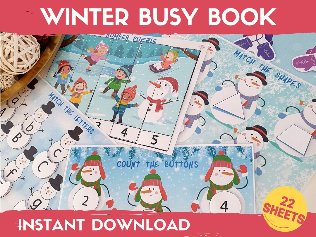 Winter Busy Book Printable: Toddler Learning Activities (PDF) - Etsy