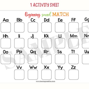 Beginning Sounds Matching Activity, Alphabet Practice, Letter Sounds ...