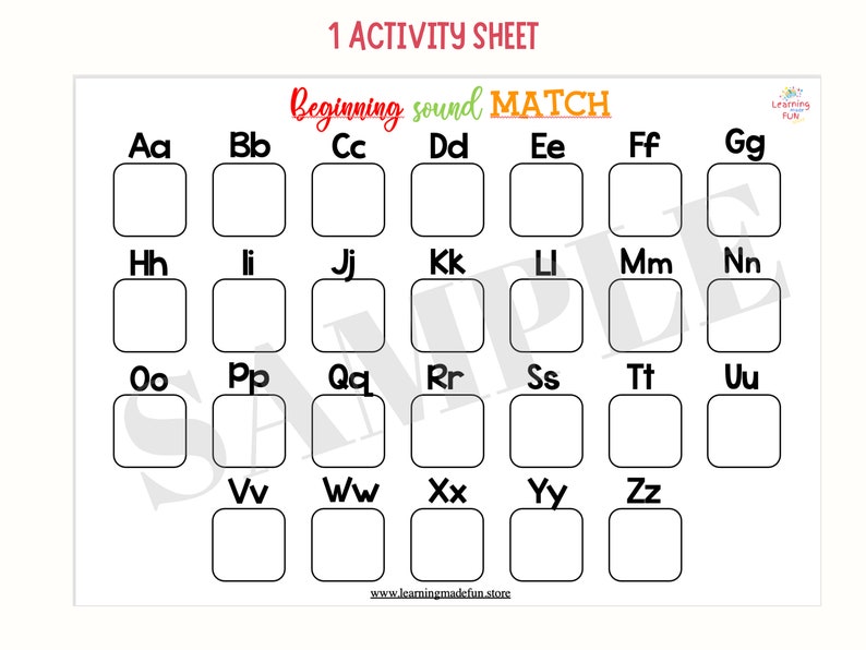Beginning Sounds Matching Activity Alphabet Practice Letter - Etsy
