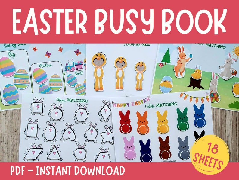 Easter Busy Book Preschool Learning Binder Busy Book - Etsy