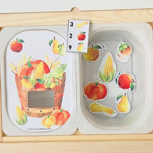 Fall Crops Counting, Printable Flisat Insert, Trofast Insert, Preschool ...