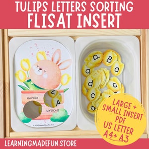 Tulips Sorting Letters Printable Flisat Insert, Trofast Insert ...
