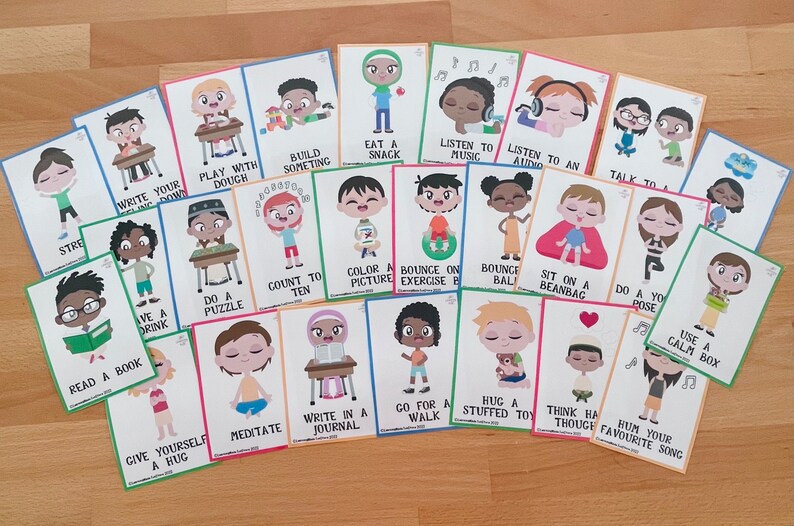 Calm Down Strategies Flashcards Coping Skills Techniques - Etsy