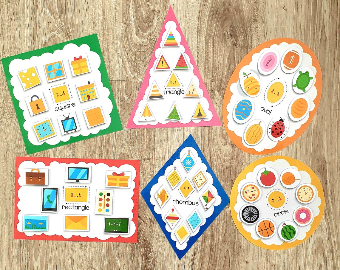 2D Shapes Sorting Game Sort by Shape Activity Shape - Etsy