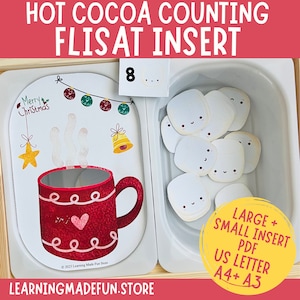 Christmas Hot Cocoa Counting to 20, Printable Flisat Insert, Trofast ...