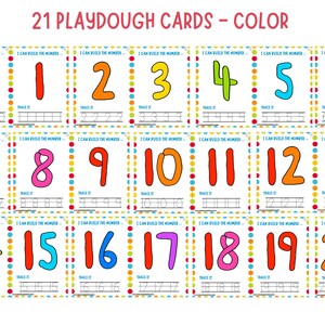 Numbers 0-20 Play Dough Mats, Printable Play Doh Toddler Activities ...