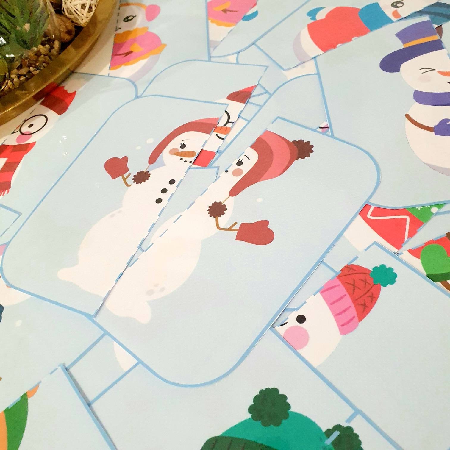 Winter Matching Game for Kids Snowman Matching Activity | Etsy